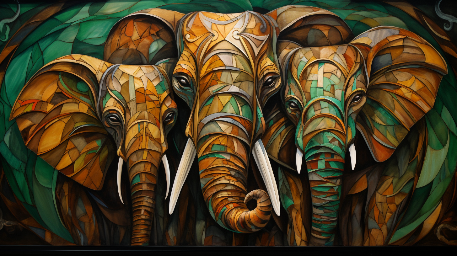 Mystic Elephant 006 Canvas Painting – Genie Art