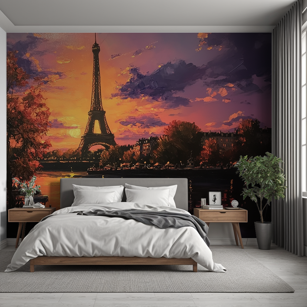 Effiel Tower at Sunset Wallpaper – Genie Art