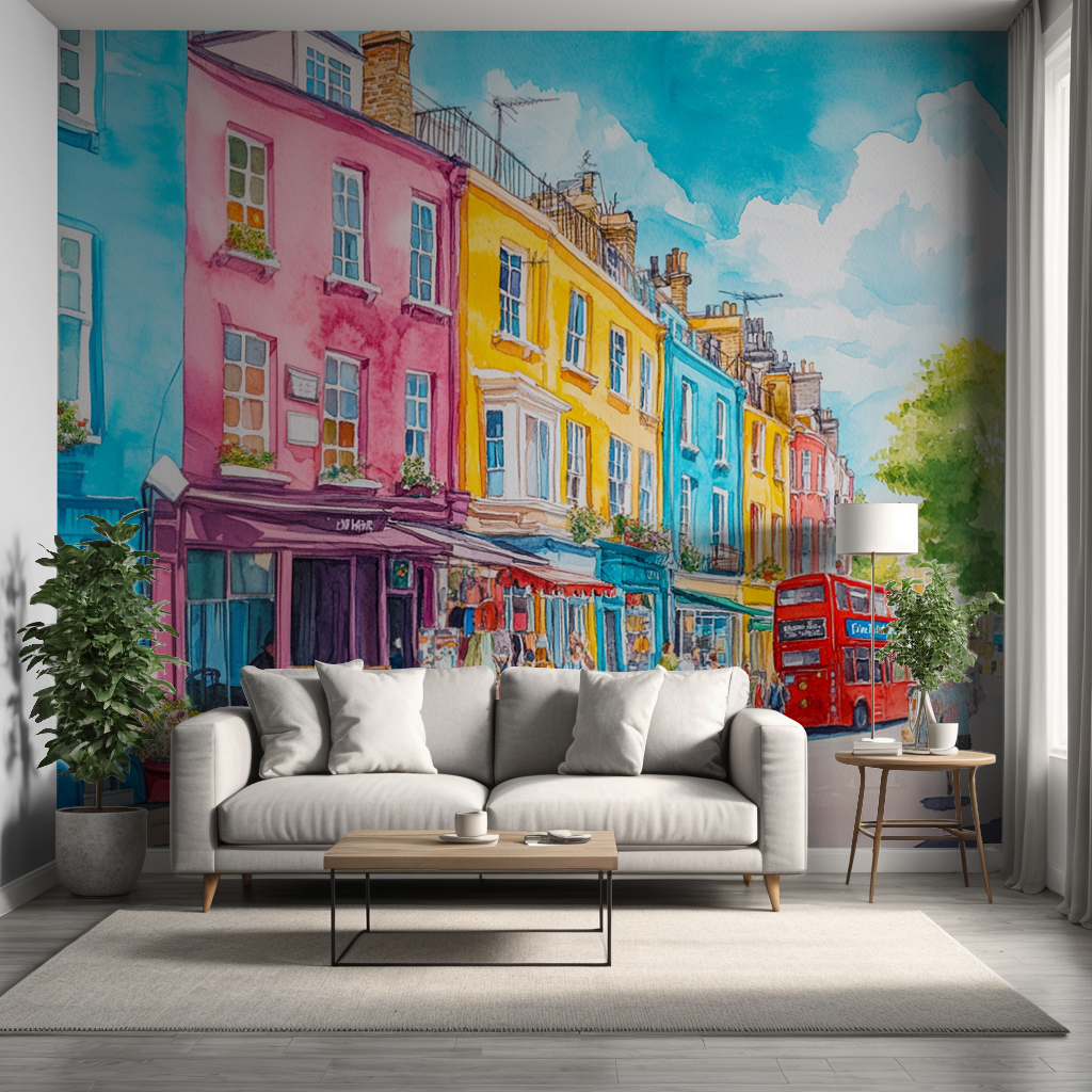 Notting Hills Scene Wallpaper – Genie Art