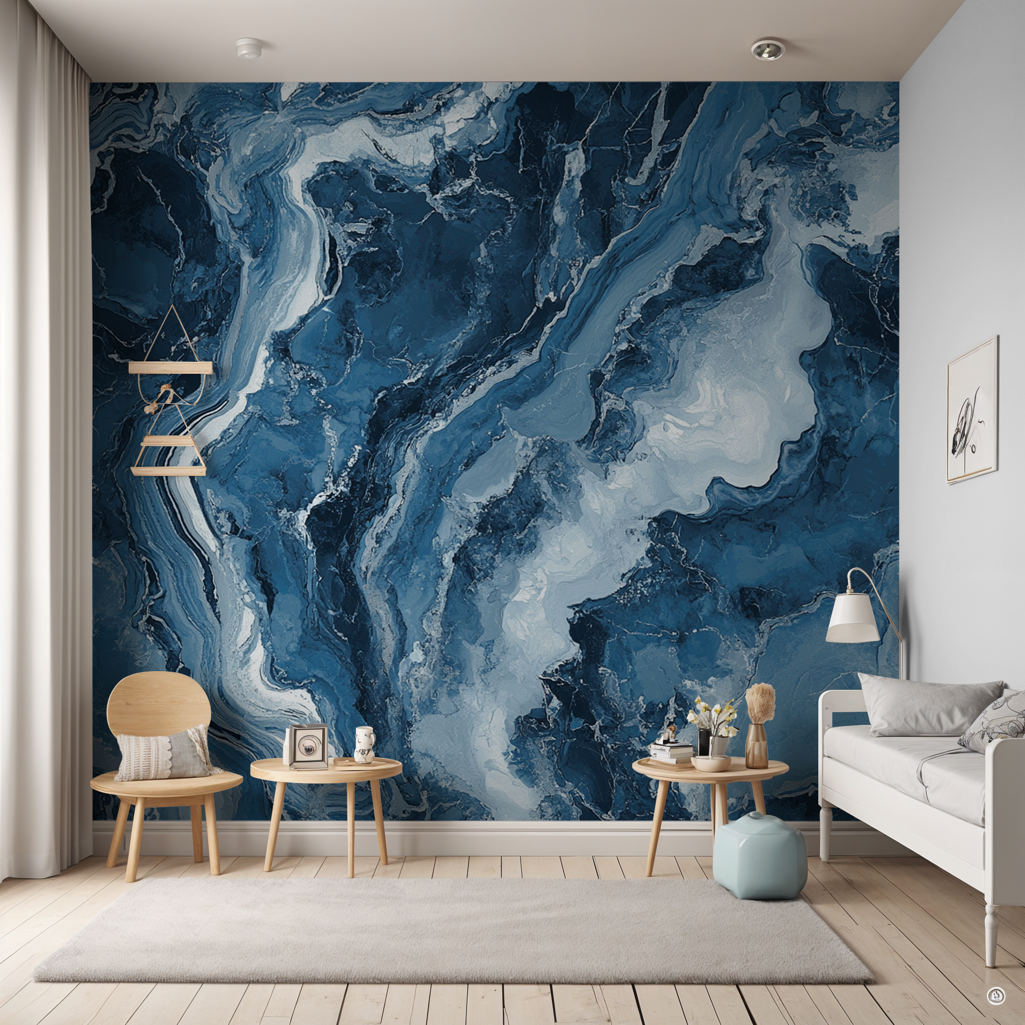 Oceanic Marble Swirl Wallpaper – Genie Art