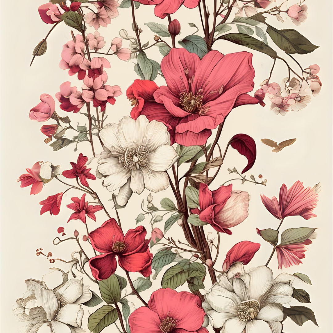 Retro Roses Wallpaper – Genie Art